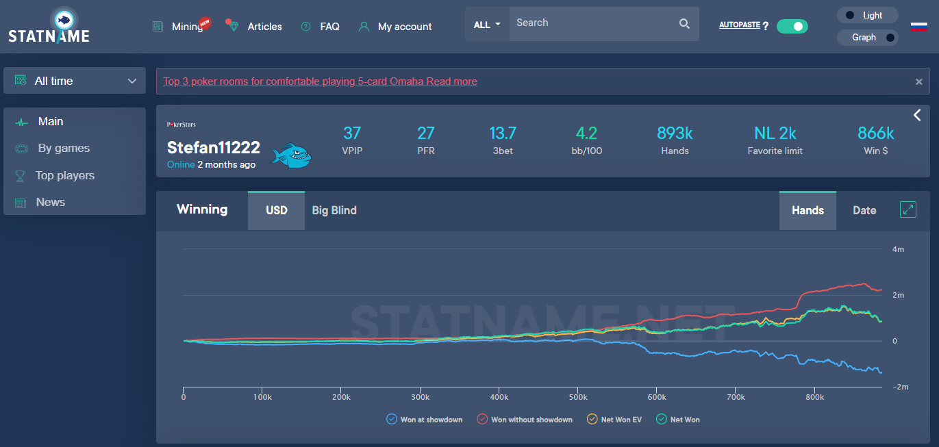 Statname - Poker Statistics for Cashgames - Poker Study Software